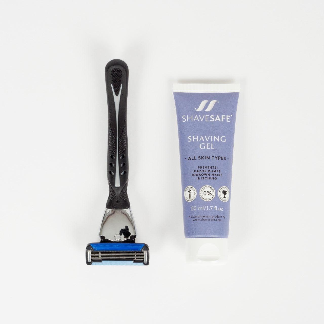 SHAVESAFE PRØVEPAKKE: 50ml Gel 1 x Razor – ShaveSafe